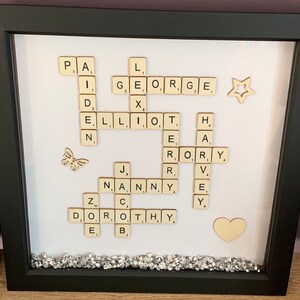 Personalised Scrabble 3D Box Frames Scrabble Family Names Handmade Wedding Christmas New Home ...