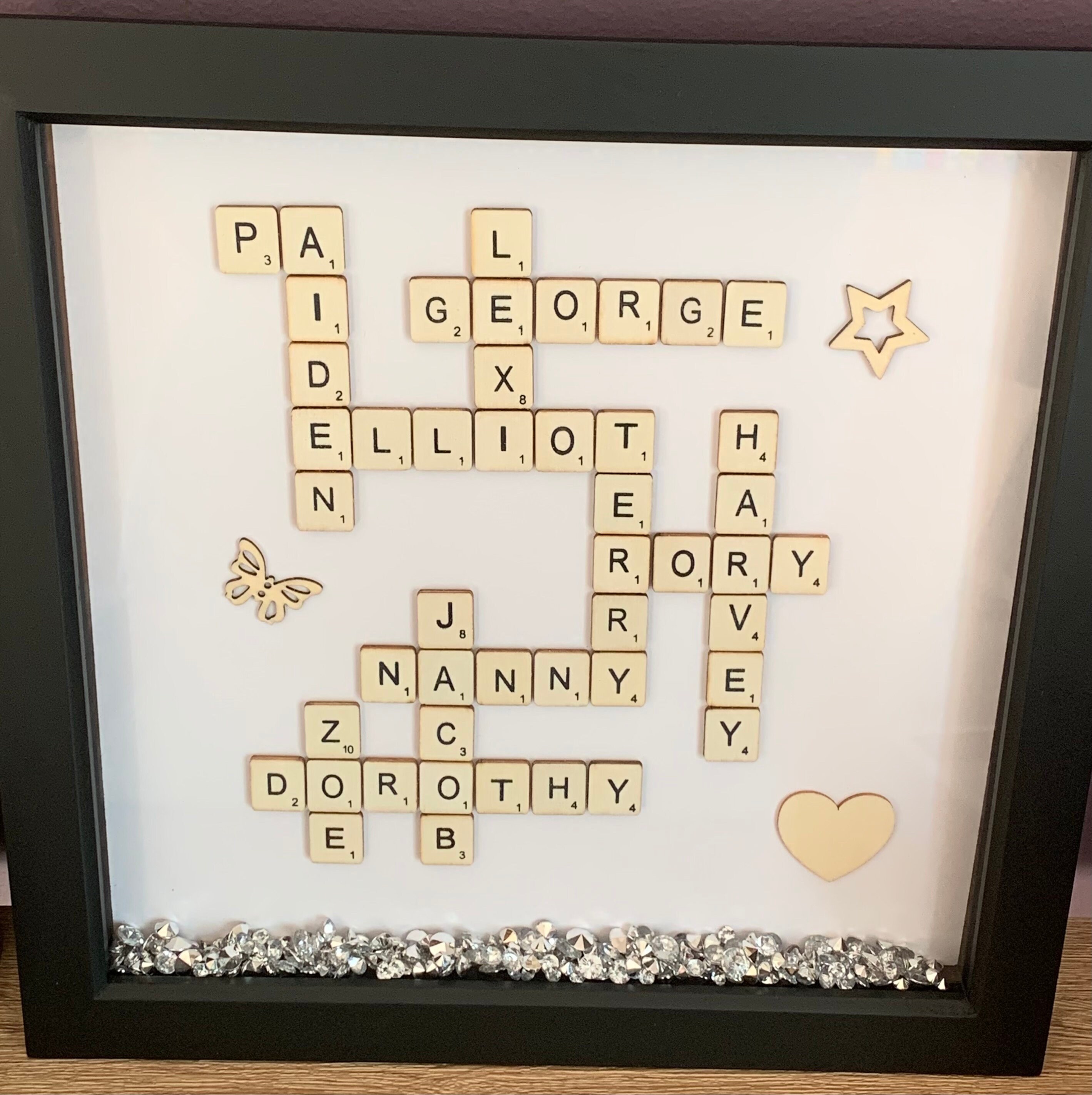 Personalised Scrabble 3D Box Frames Scrabble Family Names Handmade ...