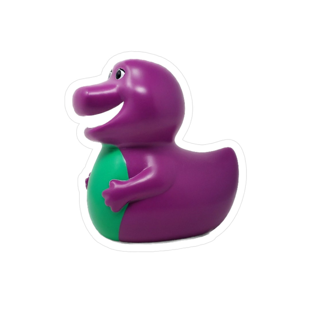 DUCK DUCK JEEP Barney Purple Dinosaur Rubber Duckie Kiss-cut Vinyl ...