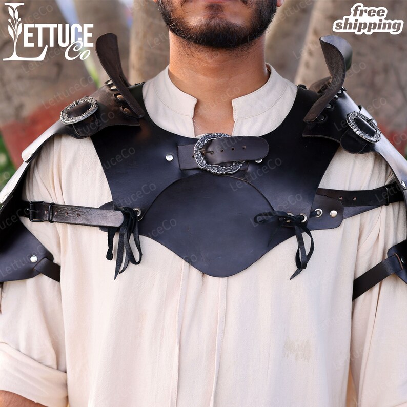 Viking Medieval Larp Shoulder Armor, Fantasy Knight Cosplay Armor, Ren ...