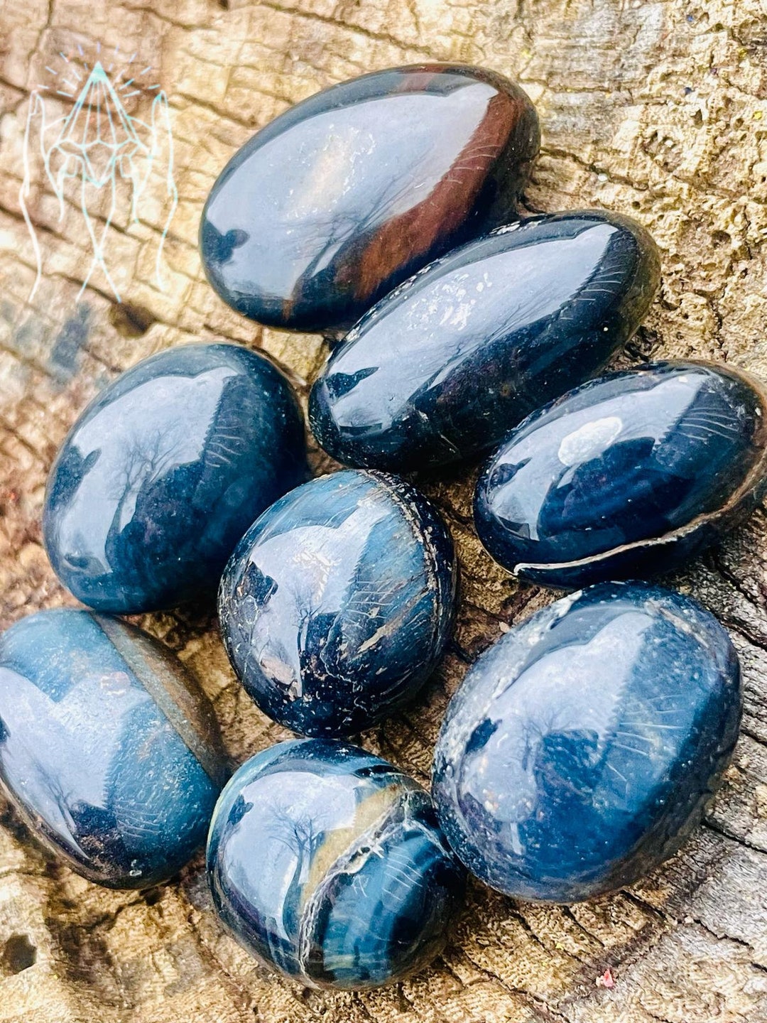 Tumbled Blue Tiger Eye, Healing Stone, Crystal, Jewelry Making ...