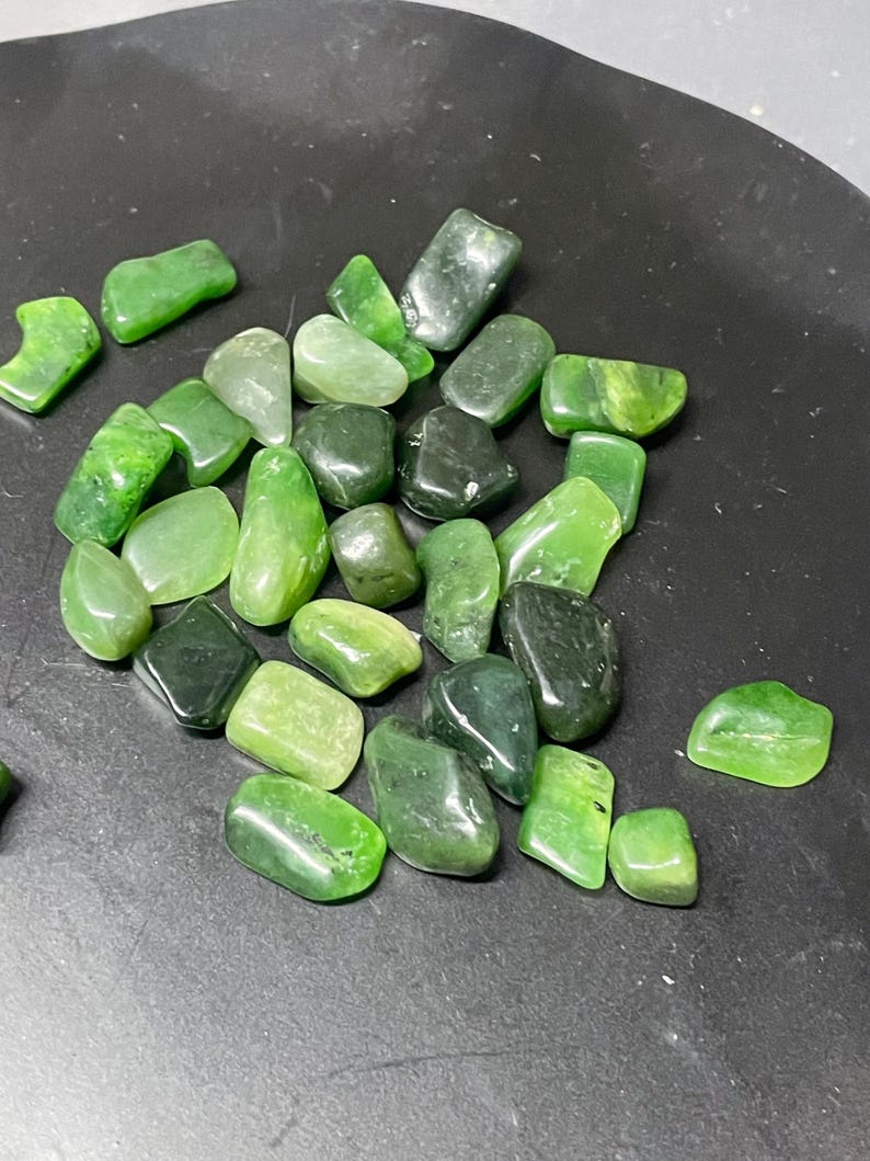 Tumbled Jade Stone: Natural Healing Crystal, Altar Decor - Etsy
