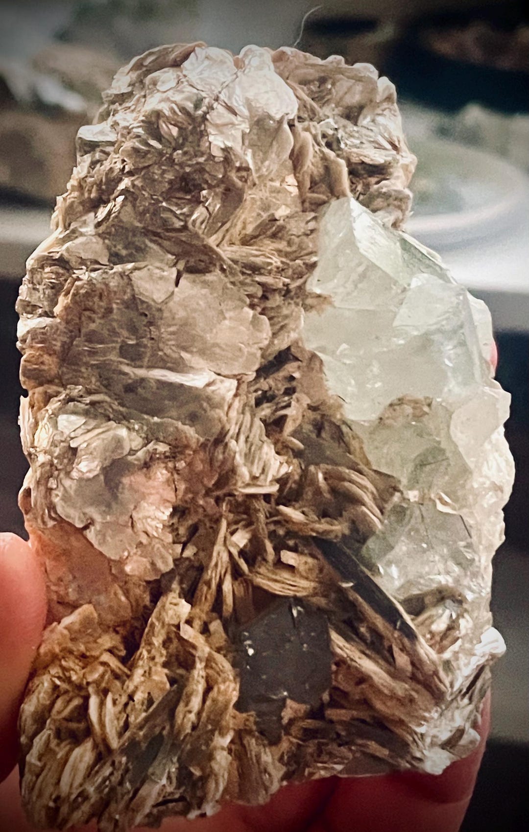 Aquamarine on Muscovite Matrix: Healing Crystal Stone - Etsy