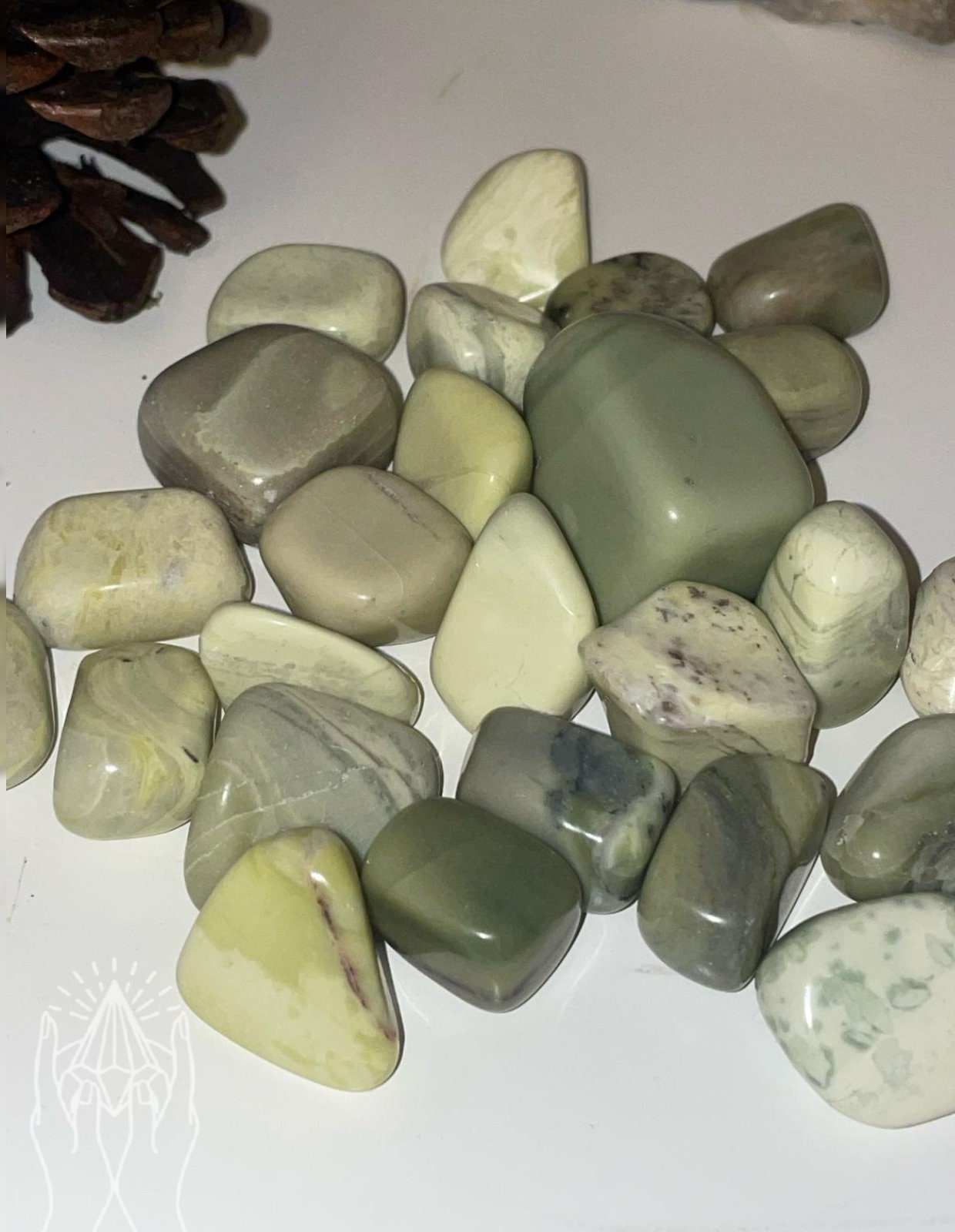 Tumbled Serpentine Stone, Healerite, New Jade, Bowenite, Hydrophite ...