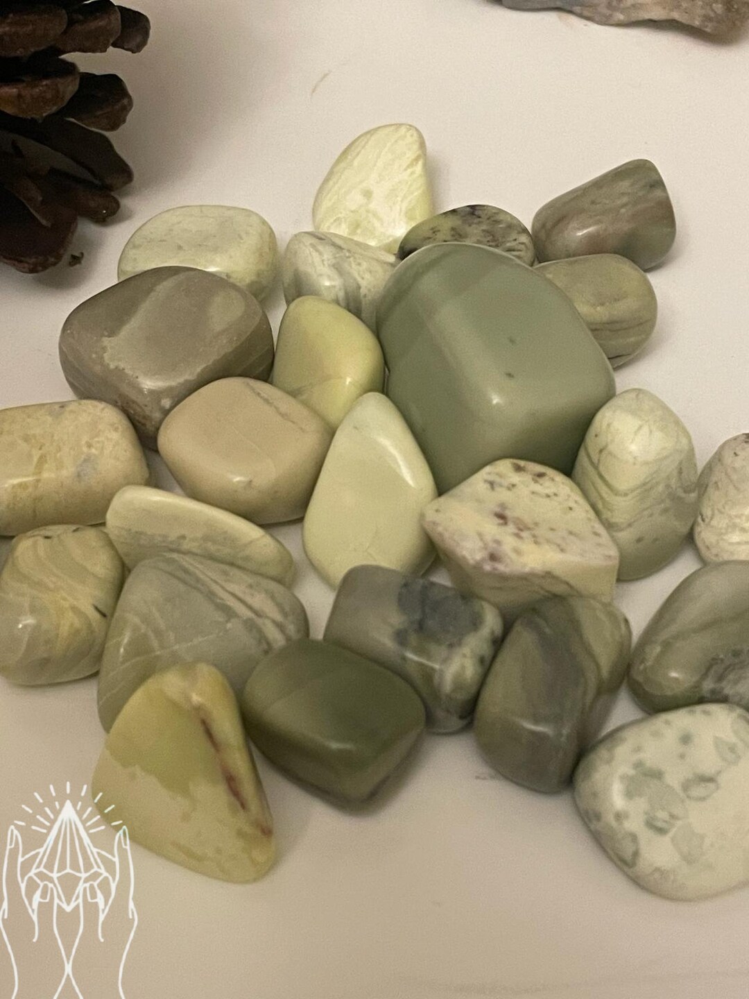 Tumbled Serpentine Stone, Healerite, New Jade, Bowenite, Hydrophite ...