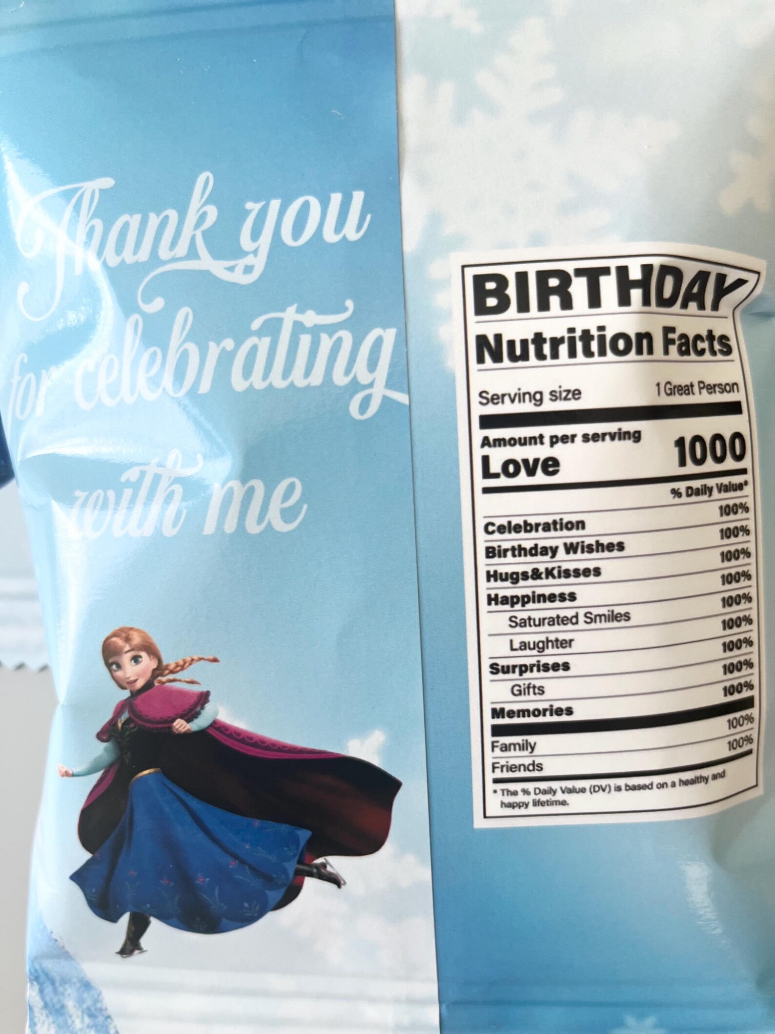 Custom Frozen Birthday Party Favors Frozen Chip Bag Frozen Oreo Wrap ...