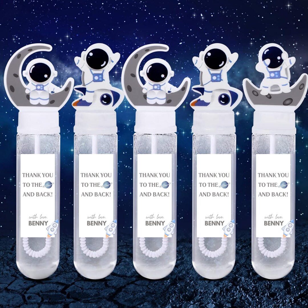 Personalized Astronaut Bubble Wands for Kids Space Party Favor Galaxy ...