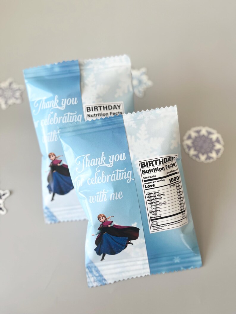 Custom Frozen Birthday Party Favors Frozen Chip Bag Frozen Oreo Wrap ...