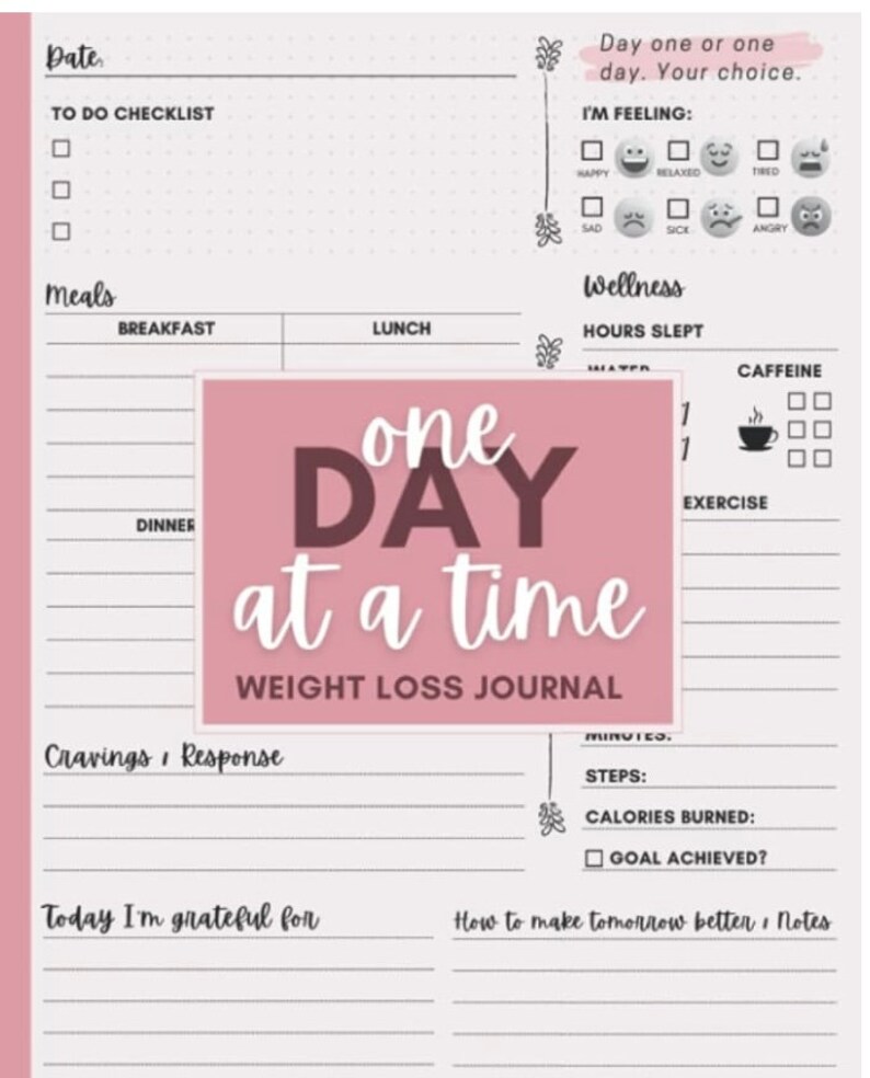 12 Week Weight Loss Journal Customizable Printable - Etsy