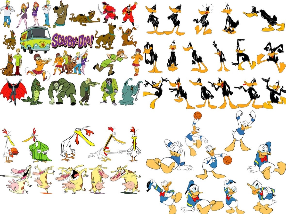 2000+ Cartoon Characters Mega Bundle SVG, Cricut Printable Clipart ...