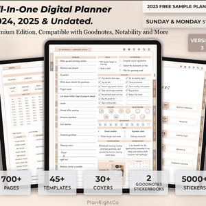 All-in-one Digital Planner| Daily, Weekly, Monthly | 2024-2025 - Etsy