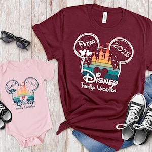 Personalized Disney Family Vacation Shirt , Disney Trip Shirts 2025, Disneyland Custom Name ...