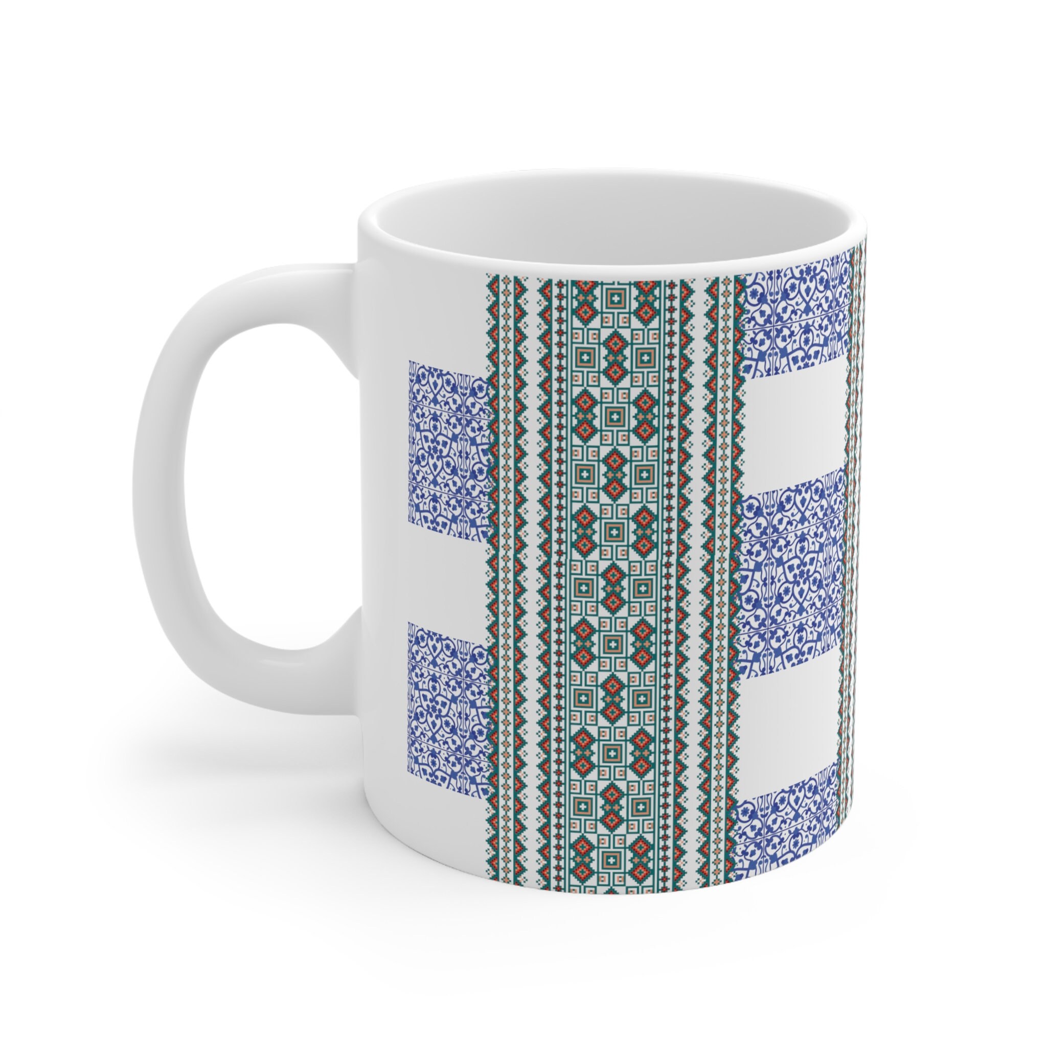 Persian Tiling Art Pattern Cups Embroidery Pattern Elegance Mug Afghan ...