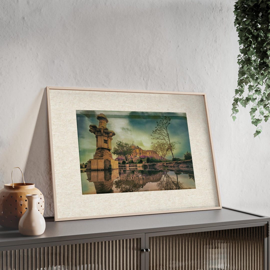 Vintage Afghanistan Poster With Wooden Frame Darul Aman Palace in ...