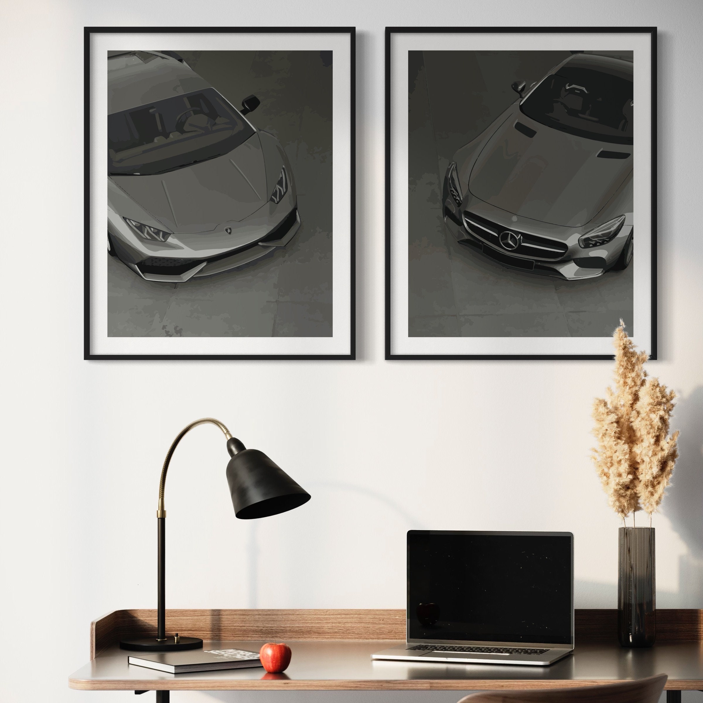 Supercar Art Set Car Poster Digital Wall Art Car Poster Boy Room Decor ...