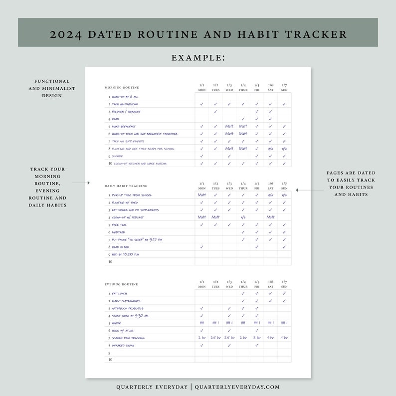 A4 2024 full Year Bundle Printable Daily Planner - Etsy