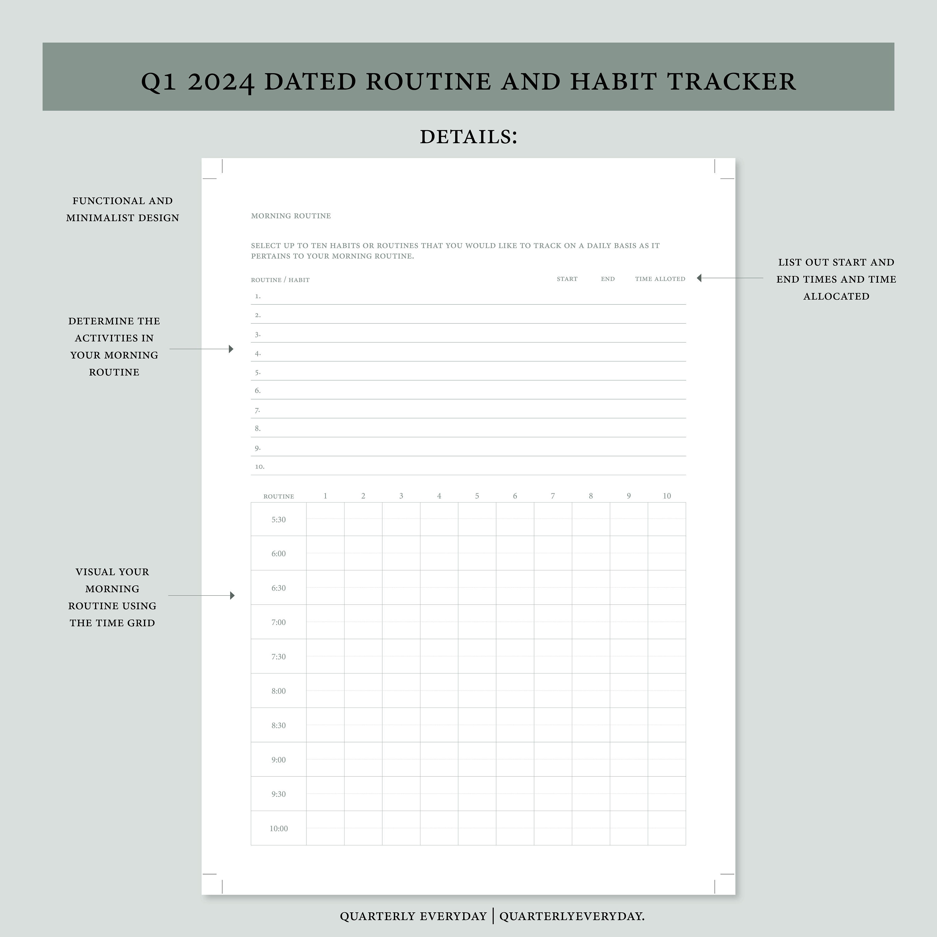 Dated Habit Tracker Q1 2024 Printable Planner JIS B5, A4, A5 - Etsy ...