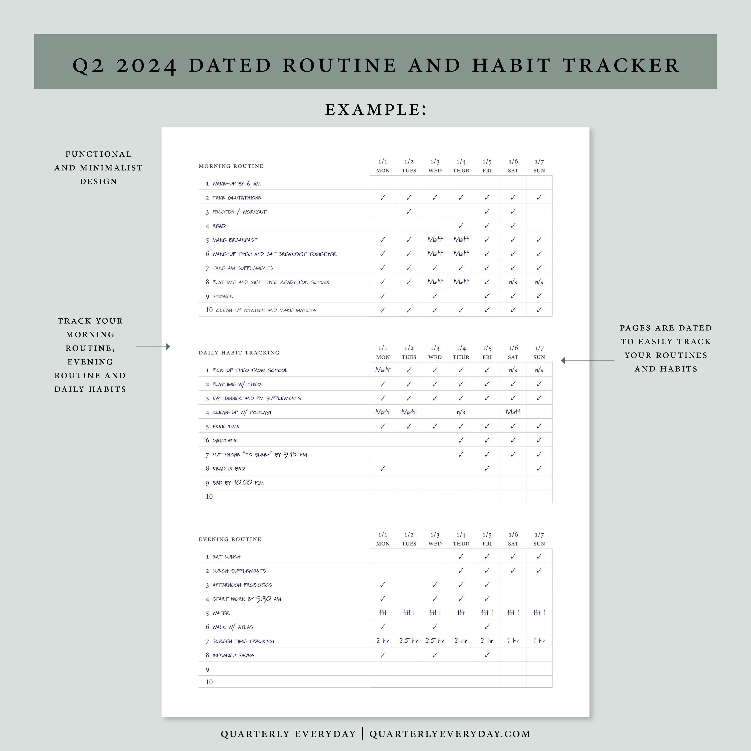 US Letter Q2 2024 Printable Daily Planner - Etsy