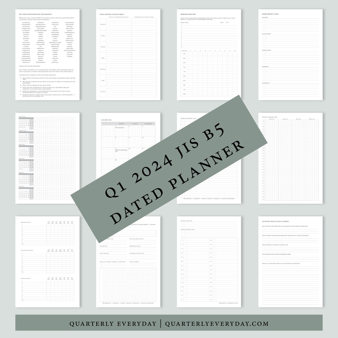 B5 JIS Q1 2024 Printable Daily Planner - Etsy New Zealand