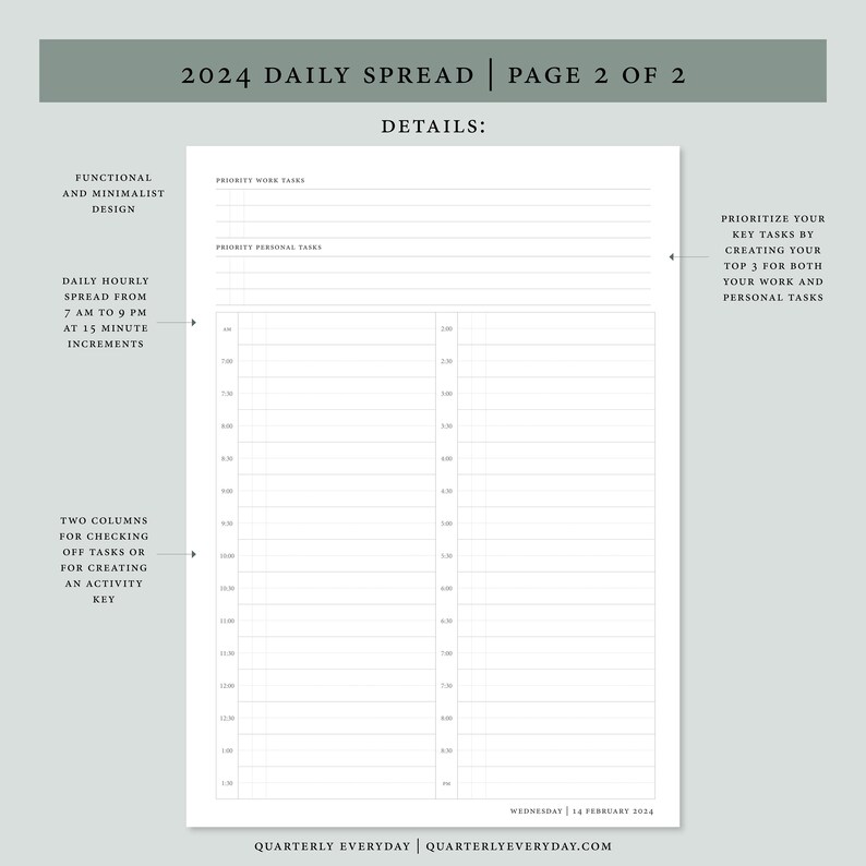 A4 2024 full Year Bundle Printable Daily Planner - Etsy