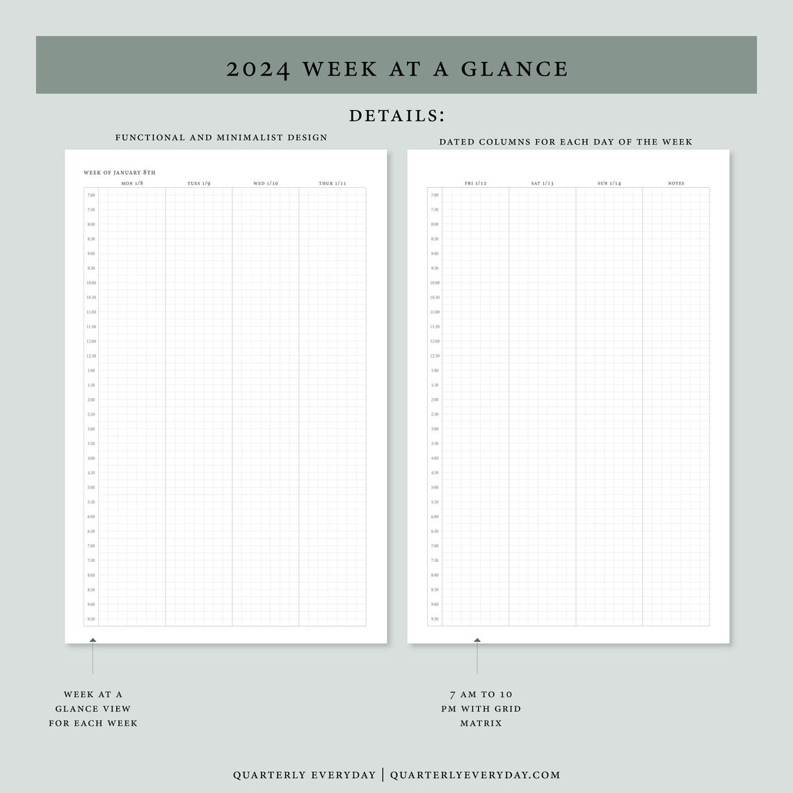 A4 2024 full Year Bundle Printable Daily Planner - Etsy