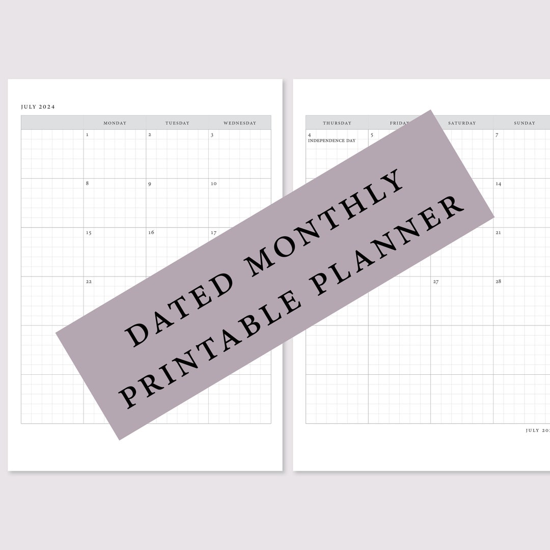 JIS B5: Monthly Dated Printable Planner Pages - Etsy