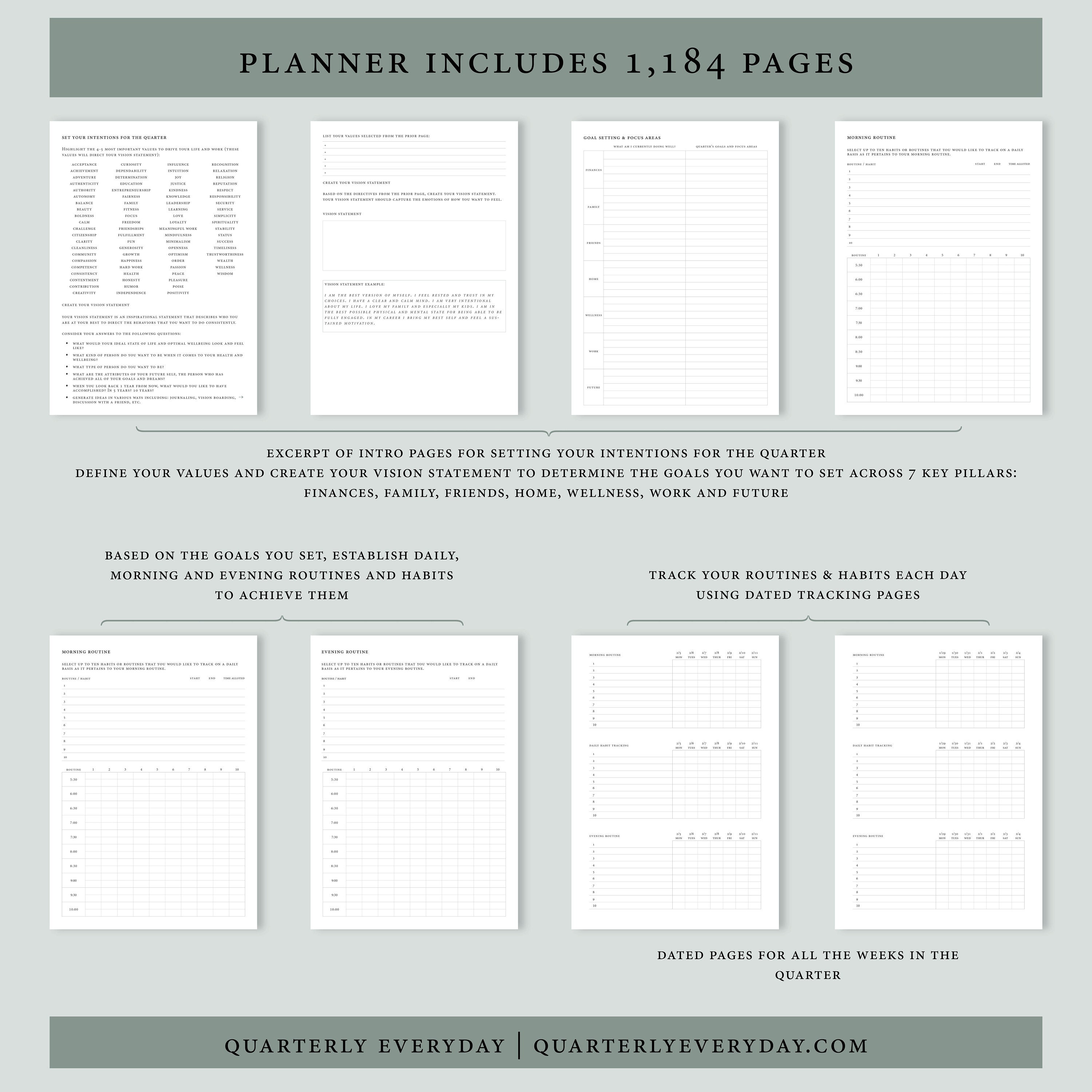 A4 2024 full Year Bundle Printable Daily Planner - Etsy