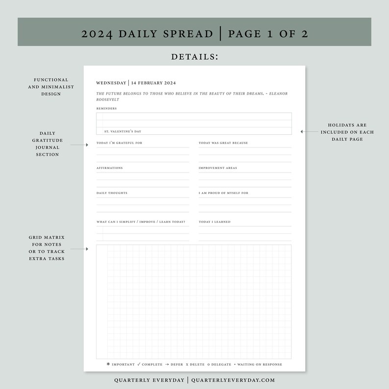 A4 2024 full Year Bundle Printable Daily Planner - Etsy