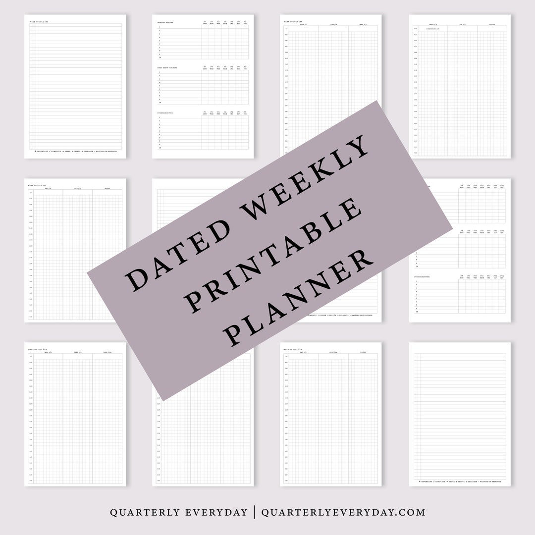 JIS B5: Weekly Dated Printable Planner Pages - Etsy