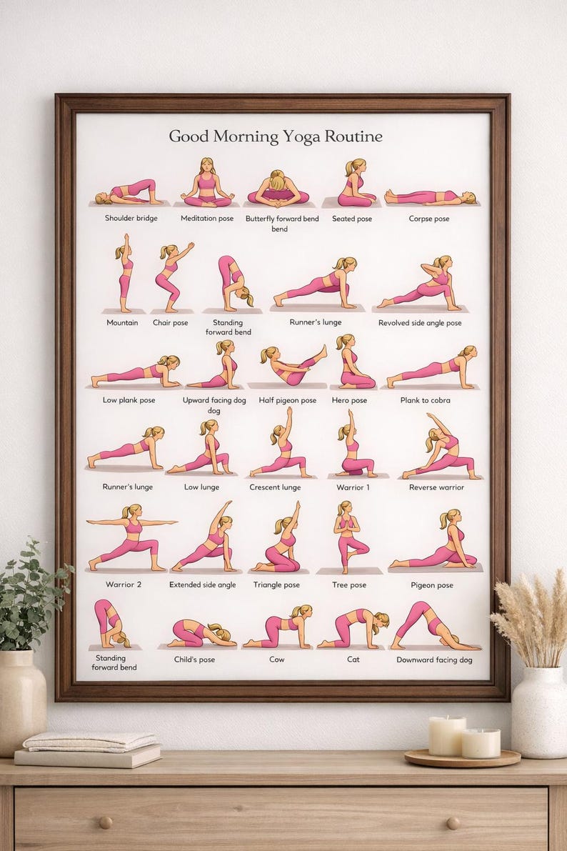 30 Yoga Poses Poster + Individual Exercises Printable Pose Sheets ...
