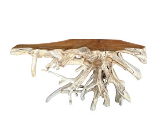 5 Ft Carved Teak Root Console Table - Etsy
