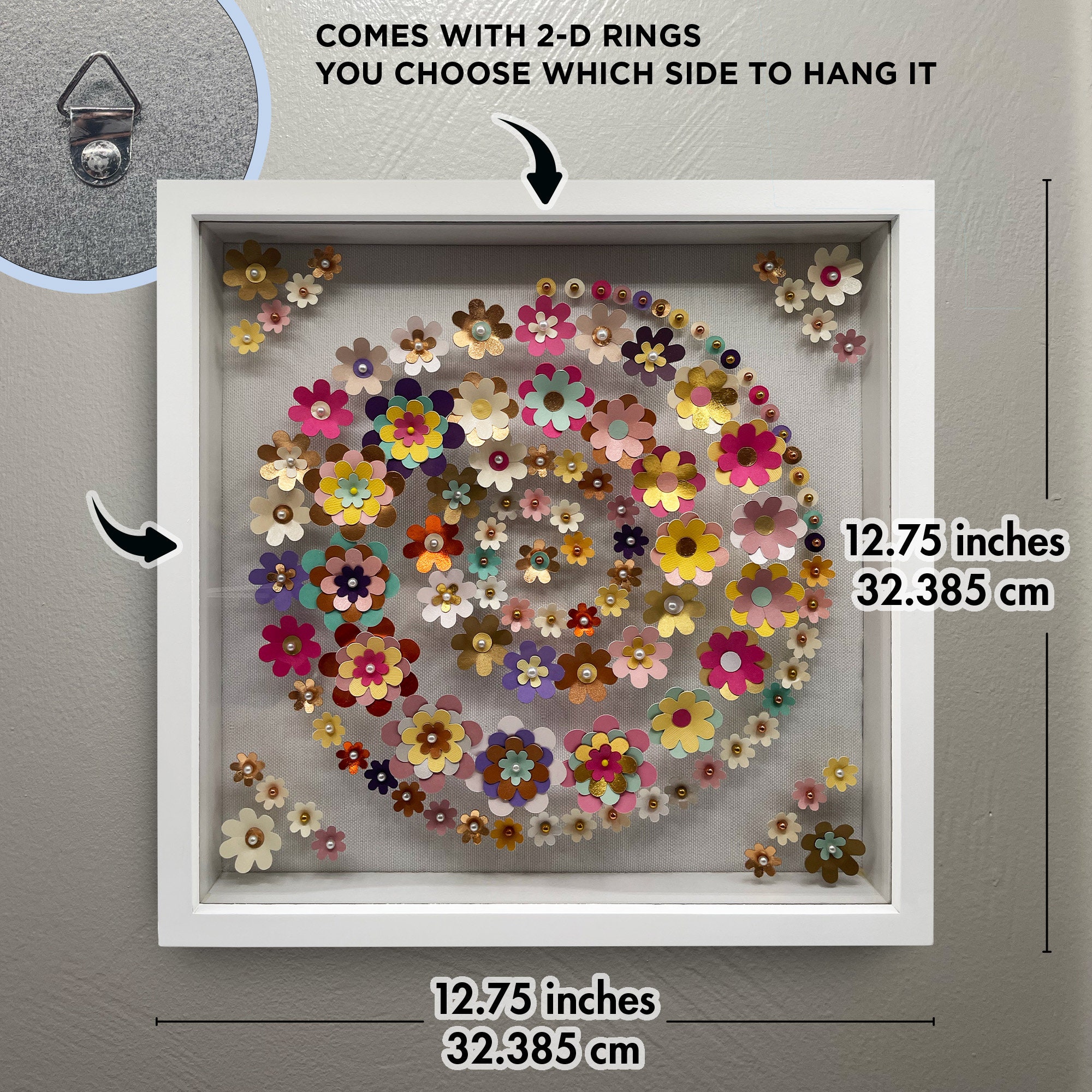 Paper Flower Spiral Wall Art Decor, Wall Decor, Accent Decor, Spring ...