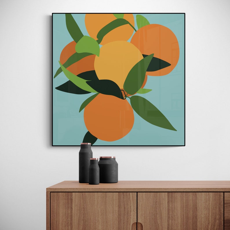 Wall Art Orange Tree Art Print Minimalist Downloadable Art Print Orange ...