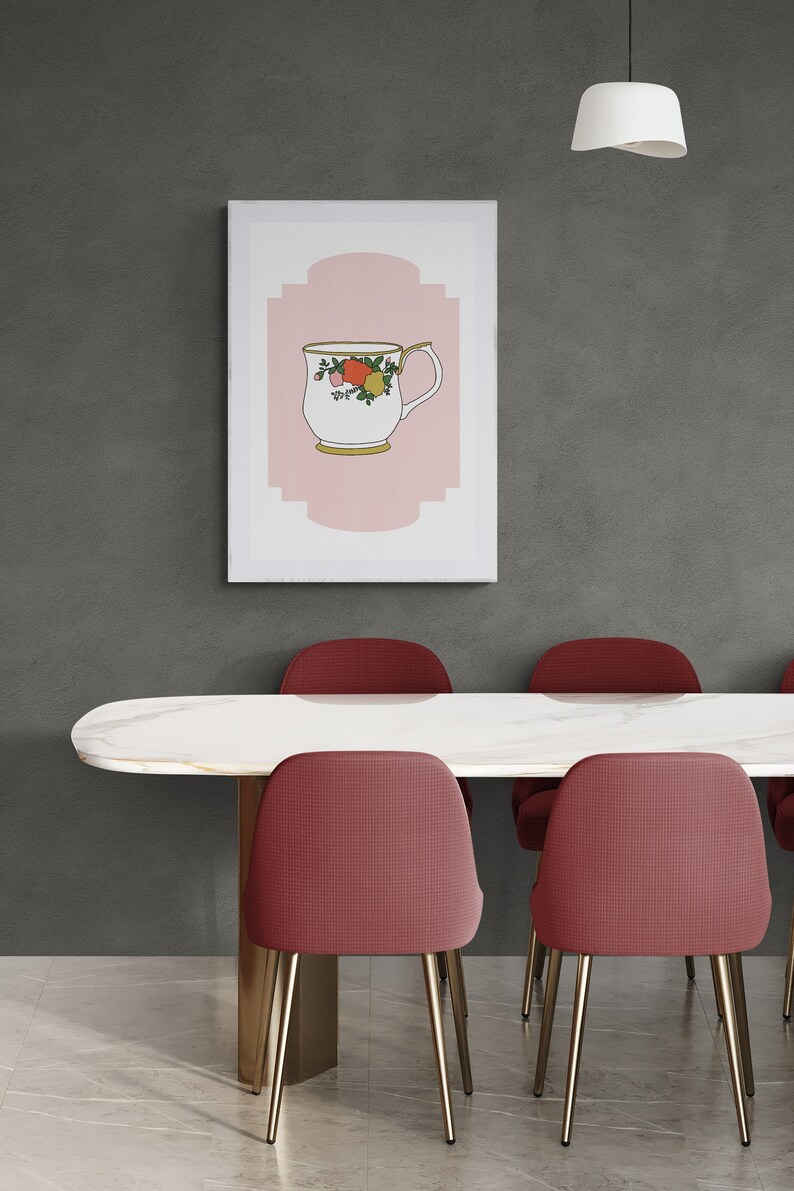 Wall Art Teacup Print Tea Cup Art Download Tea Art for Kitchen Decor ...