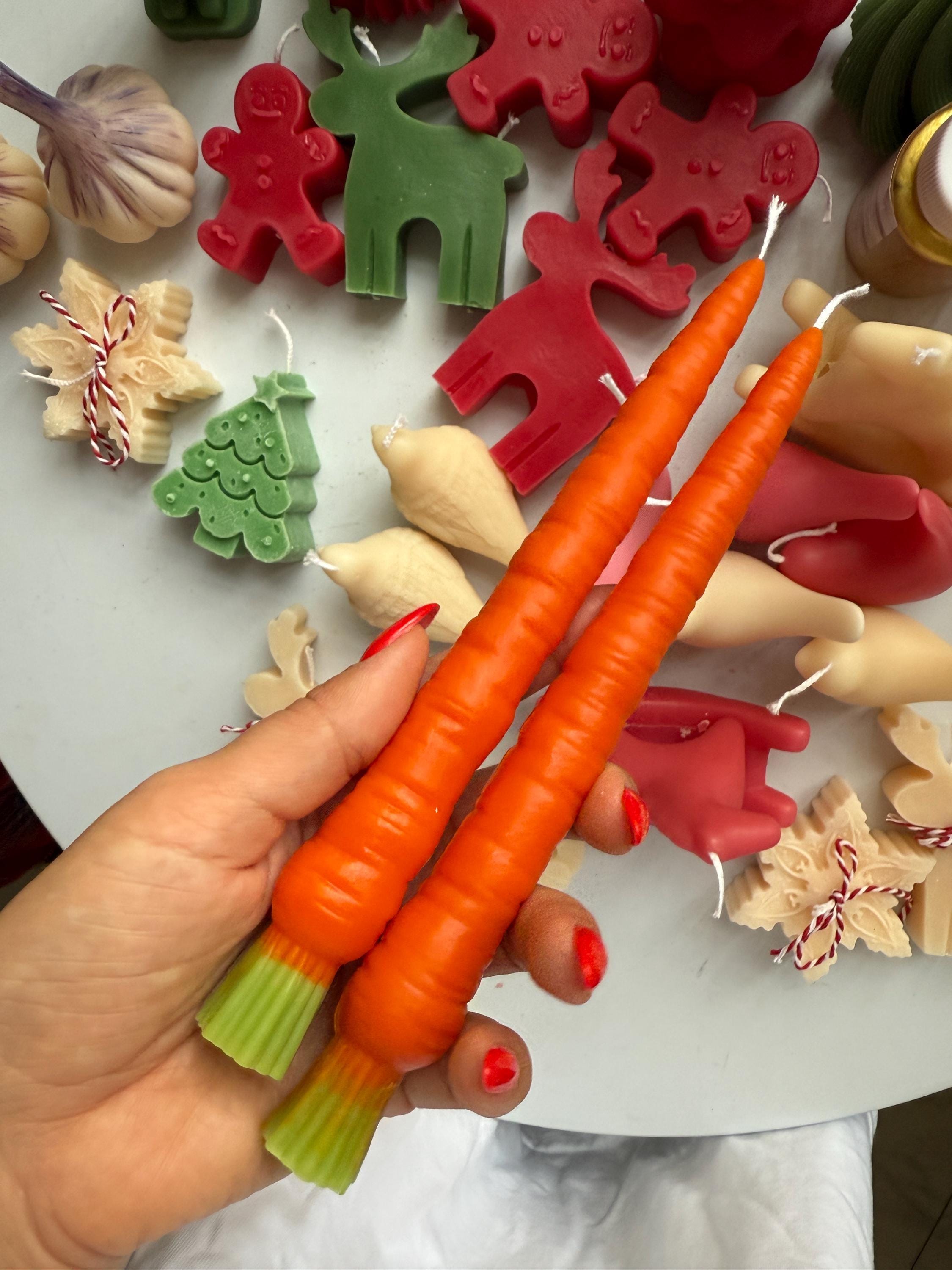 Vegetable Candle Carrot Design – Handmade Soy Wax Candle for Farmhouse ...
