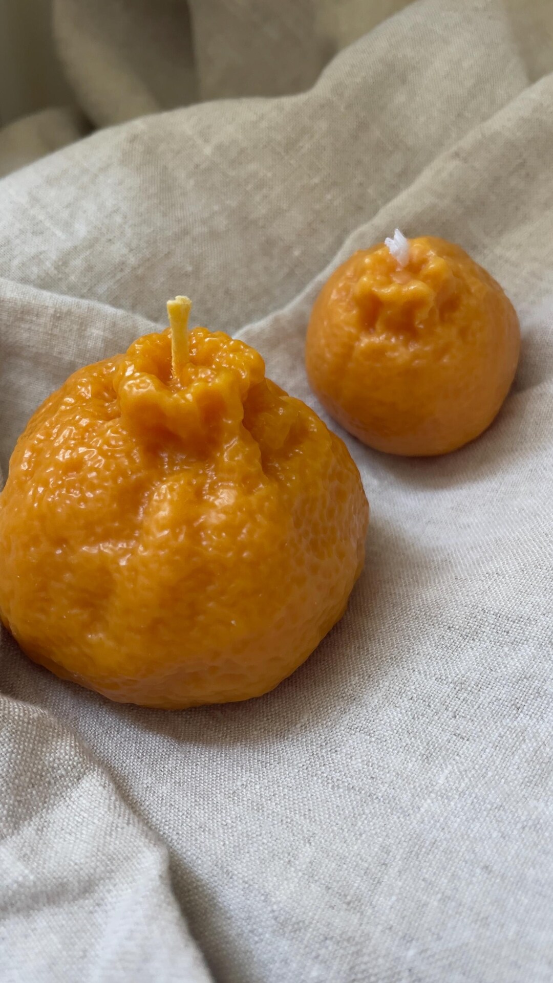 Handmade Soy Wax Mandarin Candle Set: Realistic Orange Fruit Decor - Etsy