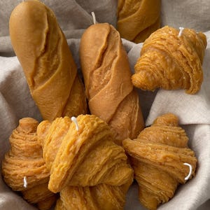 Handmade Croissant Candle: Natural Soy Wax Food Candle - Etsy