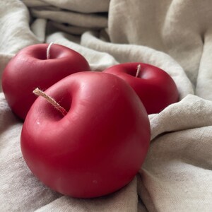 Red Apple Candle, Vegan Wax, Teacher Gift, Rustic Wedding Decor - Etsy