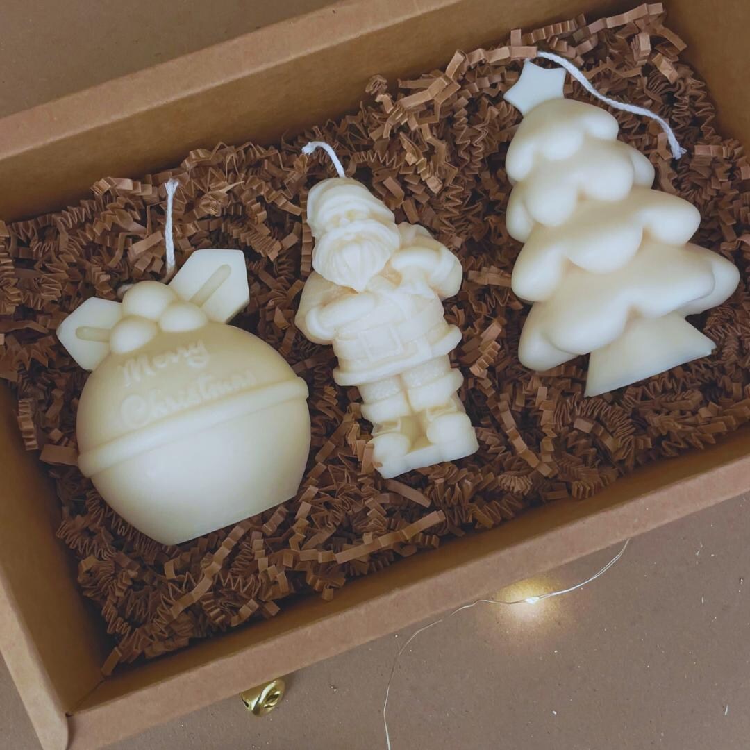 Handmade Christmas Candle Gift Set – Soy Wax Holiday Home Decor - Etsy
