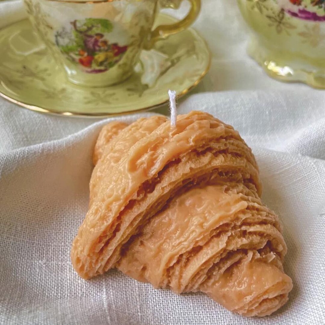Croissant Home Decor, Croissant Candle, Food Candle, Pastry Candle ...