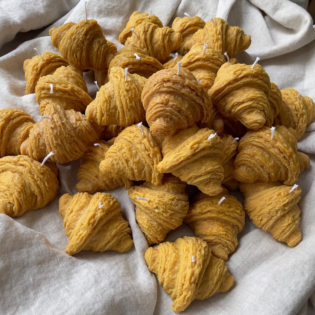 French Croissant Home Decor, Croissant Candle, Food Candle, Pastry ...