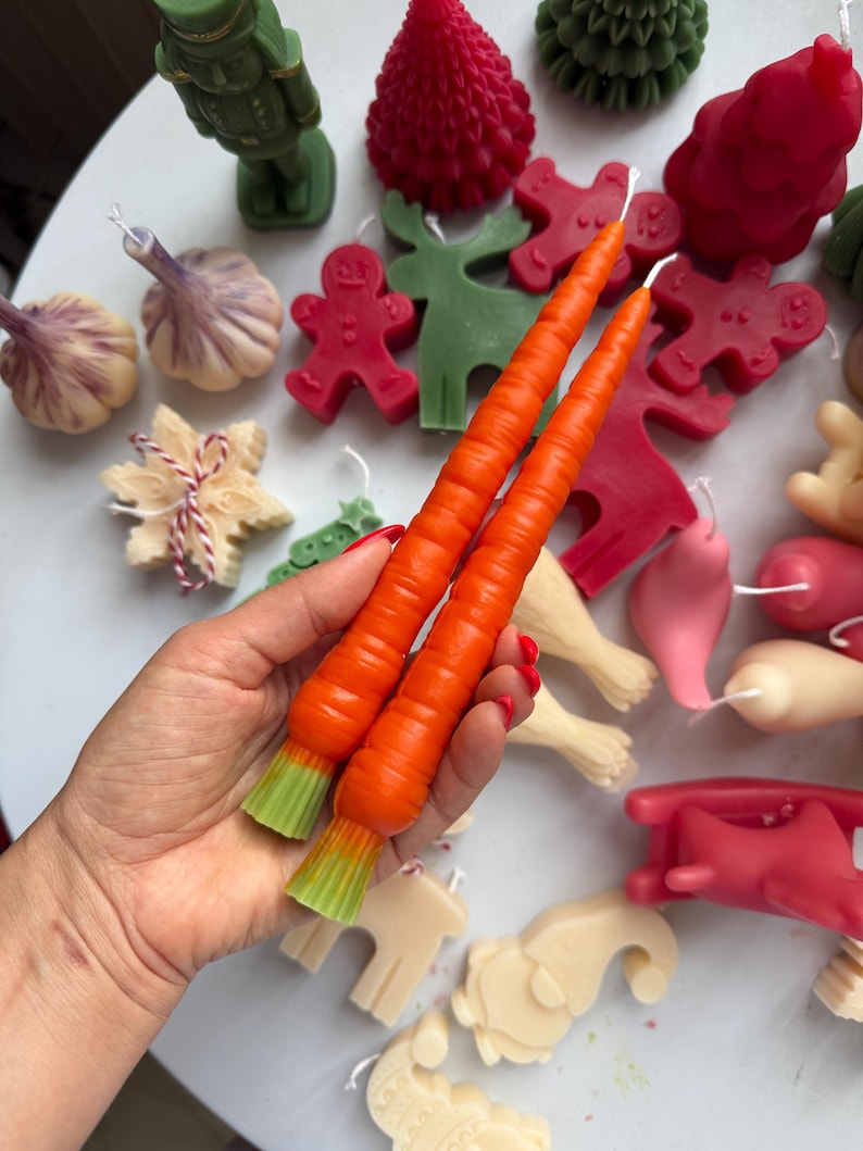 Vegetable Candle Carrot Design – Handmade Soy Wax Candle for Farmhouse ...