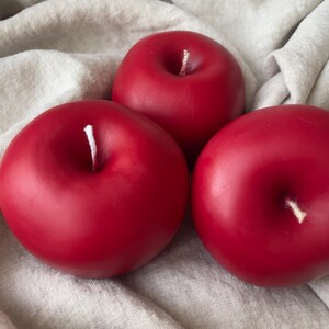 Red Apple Candle, Vegan Wax, Teacher Gift, Rustic Wedding Decor - Etsy