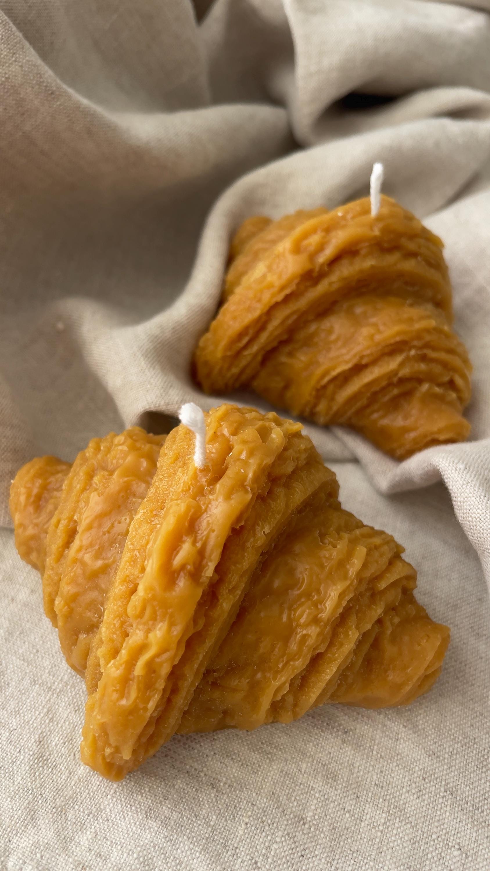 Handmade Croissant Candle: Natural Soy Wax Food Candle - Etsy