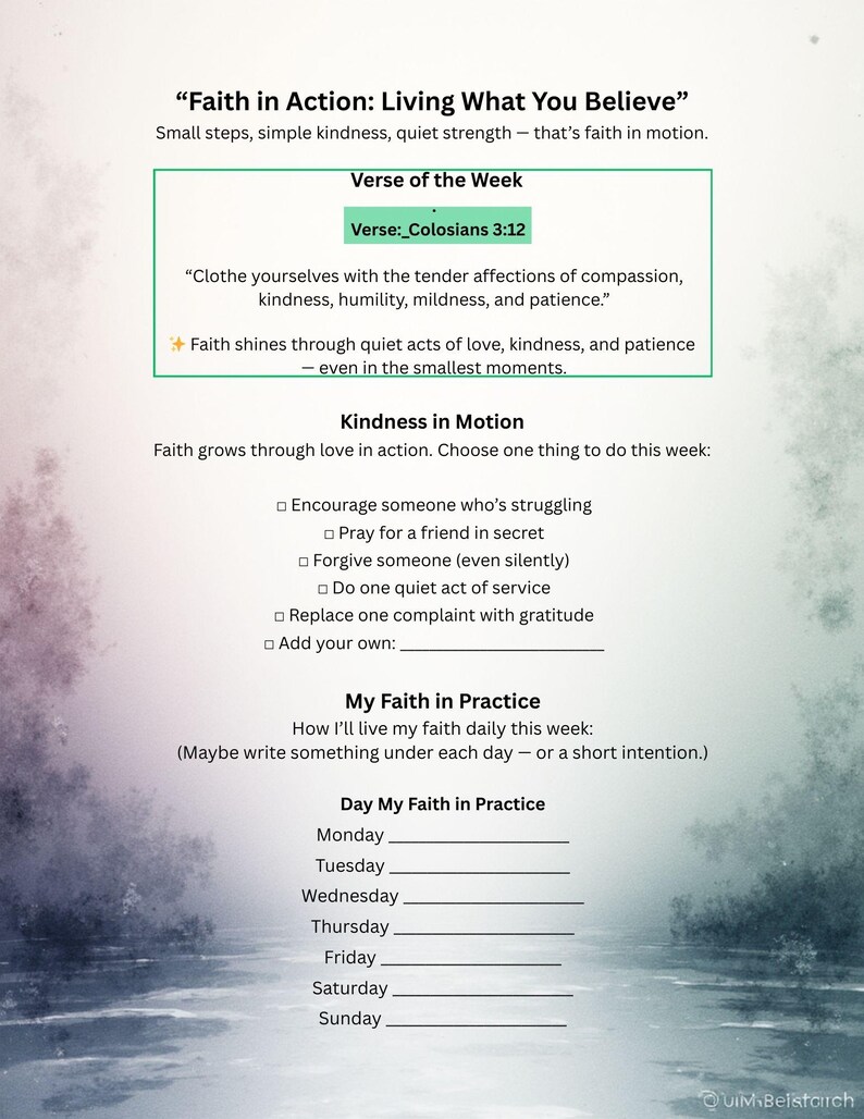 Christian Reflection Worksheet • Bible Study • Christian Living Guide ...