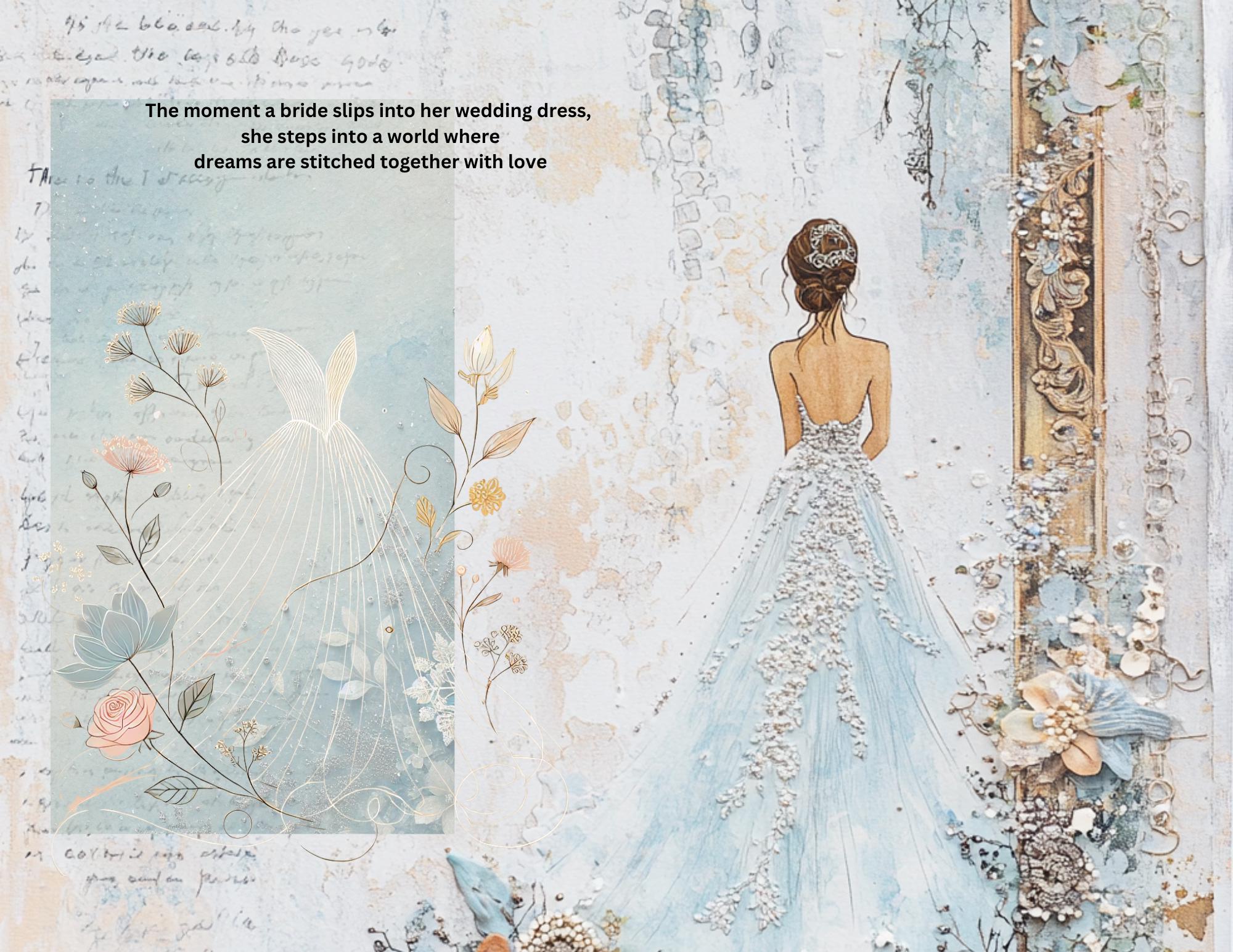 Fabric of Dreams Wedding Junk Journal Kit – Bridal Dress Printables ...