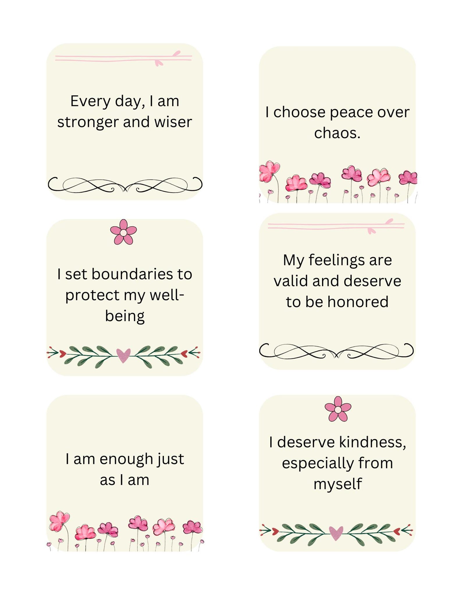 Printable Affirmations Pack - Etsy