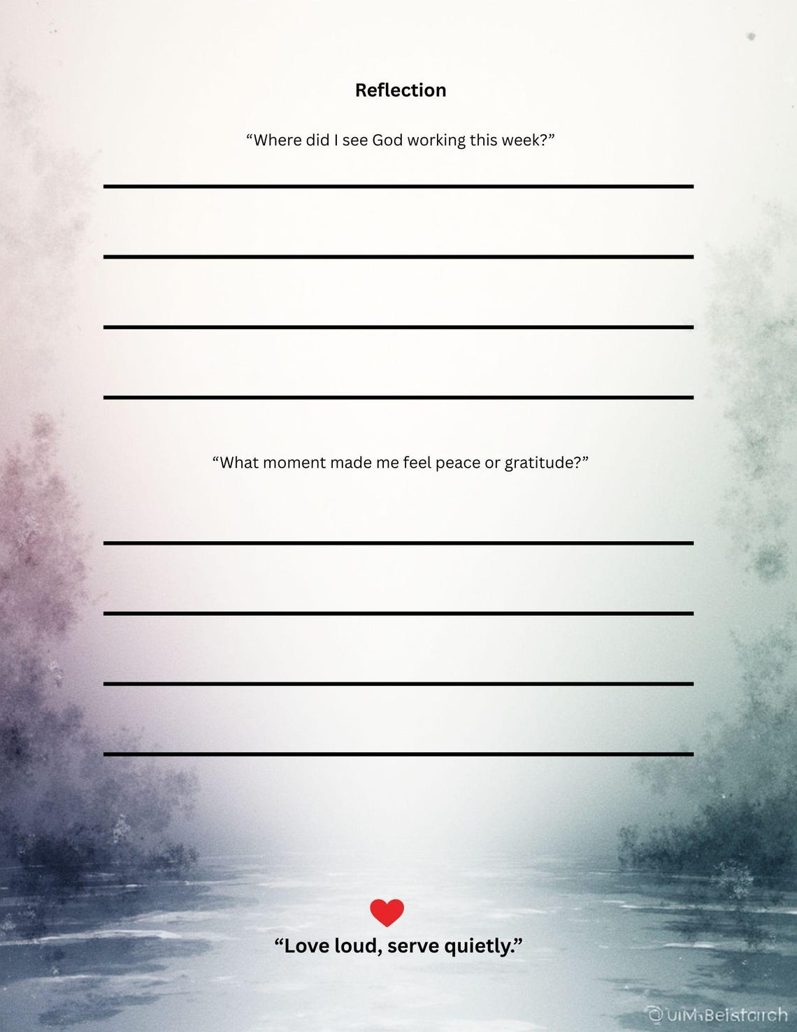 Christian Reflection Worksheet • Bible Study • Christian Living Guide ...