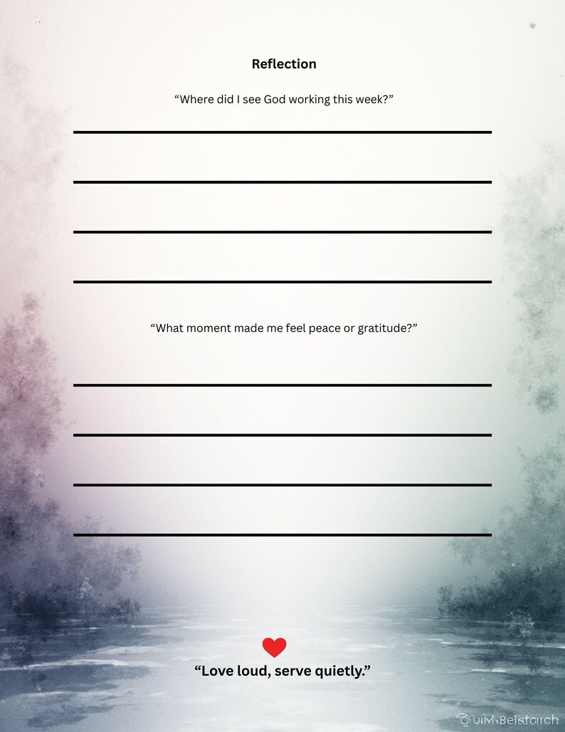Christian Reflection Worksheet • Bible Study • Christian Living Guide ...