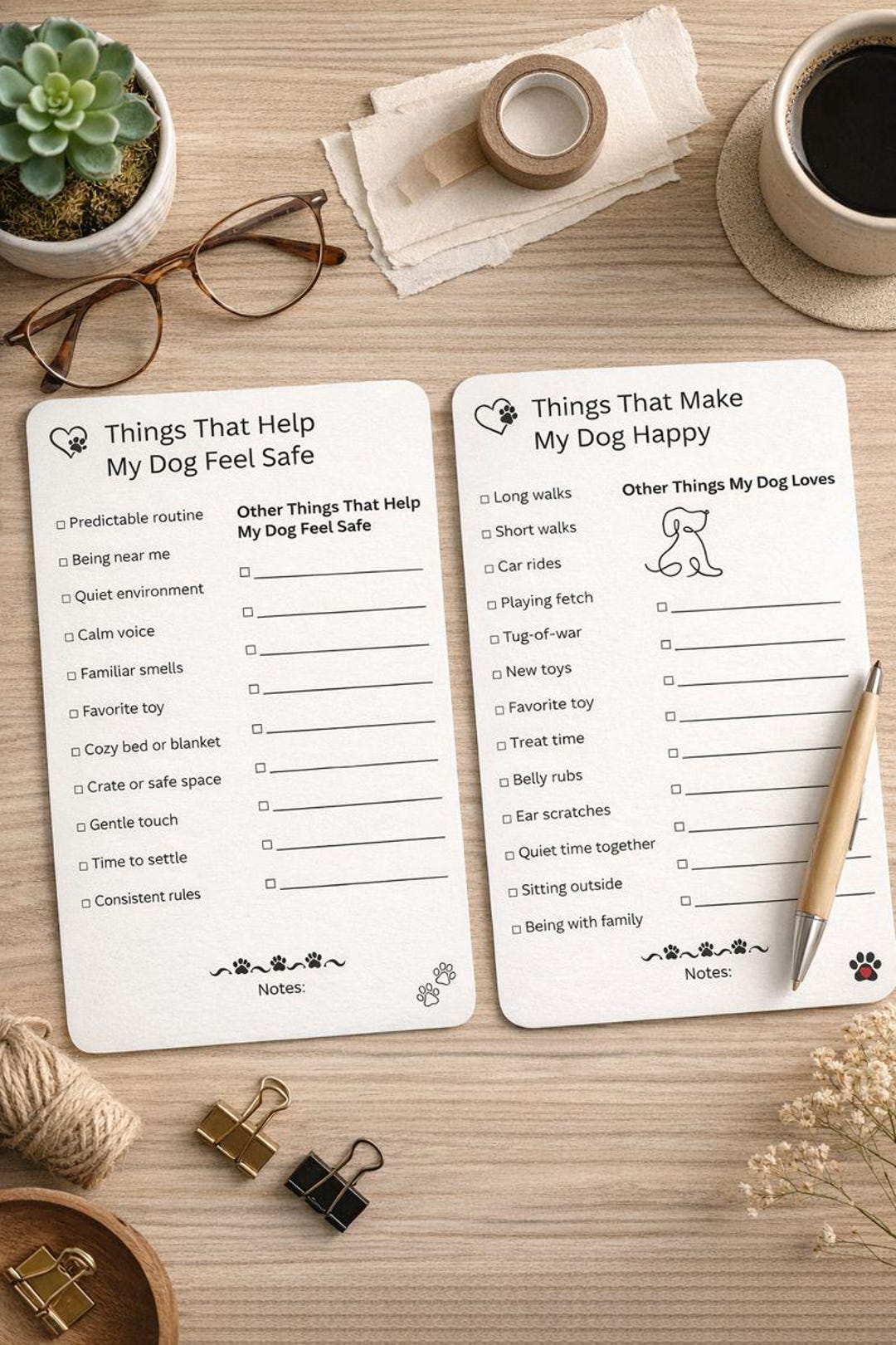 Dog Care Checklist Set – What Helps My Dog Feel Safe & Happy - Etsy